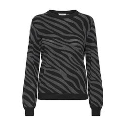 B.Young Pullover 'BYMOBBE' Damen Gr&ouml;&szlig;e XXL silbergrau / schwarz