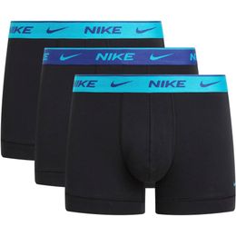 NIKE UNDERWEAR Herren Trunk "TRUNK 3PK", Gr. Mblk, dsty ctus, dp ryl ble, blk wb, Jersey, Obermaterial: 95% Baumwolle, 5% Elasthan, kontrastfarbene