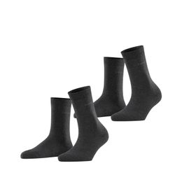 Socken Esprit "Basic Easy", Damen, Gr. 35-38, anthra.mel, Baumwollmischung, unifarben, normal, Socken, ohne einschneidendes Bündchen, Basic-Socke, Uni-Strümpfe atmungsaktiv