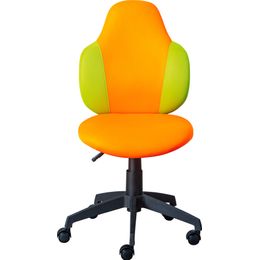 Bürostuhl Inosign, bunt (orange, grün), B:52cm H:94cm T:56cm, Stühle, Bürodrehstuhl, für Kinder und Jugendliche