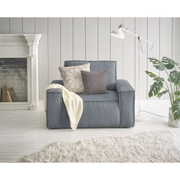 Sessel Home Affaire "SHERWOOD, Love-Seat in 3 Stoffarten verf&uuml;gbar", grau (dunkelgrau), B:120cm H:85cm T:86cm, 100% Polyester, Sessel, Sessel, passend zur Polster-Serie SHERWOOD