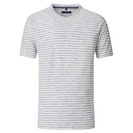 T-Shirt Casamoda "Casamoda T-Shirt andere Muster", Herren, Gr. L, weiß (weißgrau), 100% Baumwolle, Shirts