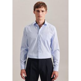 Businesshemd Seidensticker "Schwarze Rose", Herren, Gr. 3XL (48), normale &Auml;rmell&auml;ngen, blau, 100% Baumwolle, gestreift, regular fit, 2-Knopf-Manschette, Hemden, Regular 1/1 Kentkragen Gestreift