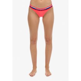 Bikini-Hose Superdry "CLASSIC STRIPE BIKINI BOTTOMS", Damen, Gr. L, N-Gr, pink (hyper fire pink), Obermaterial: 82% Polyester, 18% Elasthan, unifarben, Badehosen