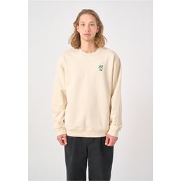 Strickpullover Cleptomanicx "Sketch Gull", Herren, Gr. L, blau (beige), 100% Baumwolle, bestickt, normal, Rundhals, Pullover Strickpullover, mit lockerem Schnitt