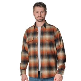 Langarmhemd Casamoda "Casamoda Hemdjacke uni", Herren, Gr. L, Normalgrößen, orange, 100% Baumwolle, unifarben, lässig geschnitten, Hemden