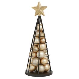 Deko-Baum HWC-O91, Weihnachtsbaum Schmuckbaum Weihnachtsdeko Christbaum zum Beschmücken, Metall 60cm ~ schwarz
