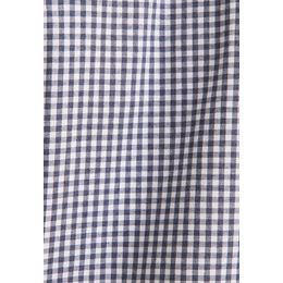 Flanellhemd Seidensticker "Schwarze Rose", Herren, Gr. S (38), normale Ärmellängen, dunkelblau, 100% Baumwolle, kariert, slim fit, 2-Knopf-Manschette, Hemden, Slim 1/1 Kentkragen Karo