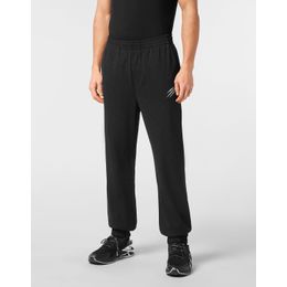 Jogginghose Plein Sport "Scratch", Herren, Gr. L, US-Größen, schwarz (02, schwarz), Obermaterial: 60% Baumwolle, 38% Polyester, 2% Elasthan, Hosen