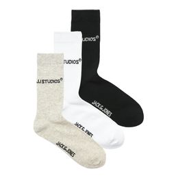 Jack & Jones Jack & Jones Socken 'JACSOHO' Herren Gr&ouml;&szlig;e 41/46 hellgrau / schwarz / wei&szlig;