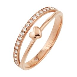 Fossil Ring 'Hearts To You ' Damen Gr&ouml;&szlig;e 53 rosegold