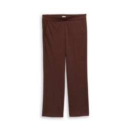 Tom Tailor Damen Plus Size - Straight Hose, braun, Uni, Gr. 54