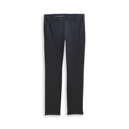 Tom Tailor Herren TTTRAVIS SLIM Chino Hose aus Piqué Jersey, blau, Kariert, Gr. 33/34