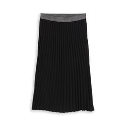 Tom Tailor Damen Plissee Midi-Rock mit Glitzer-Detail, schwarz, Uni, Gr. 42