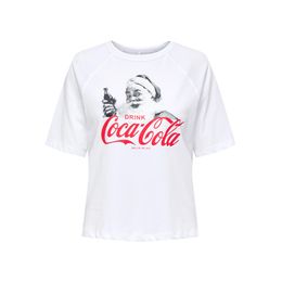 Only Carmakoma T-Shirt 'CARCOCA COLA XMAS' Damen Gr&ouml;&szlig;e XXXL/4XL rosa / schwarz / wei&szlig;