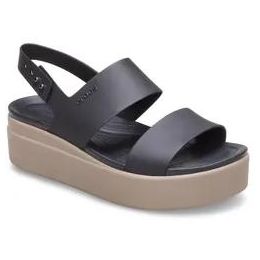 Keilsandalette Crocs "Brooklyn Low Wedge", Damen, Gr. 38, schwarz (schwarz, mushroom), CrosliteTM, Schuhe, Sommerschuh, Sandale, Keilabsatz, mit modischer Plateausohle
