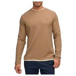 Langarmshirt INDICODE "INSigfinn", Herren, Gr. XL, otter, Single Jersey, Obermaterial: 60% Baumwolle, 40% Polyester, unifarben, regular fit normal, Rundhals, Shirts Langarmshirt