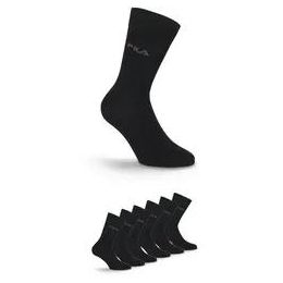 Socken Fila "UNISEX LIFESTYLE PLAIN SOCKS", Damen, Gr. 39-42, schwarz (200, schwarz), Baumwollmischung, unifarben, normal, Socken Socken, mit eingestrickem Logo
