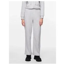 Sweathose Pieces "PCCHILLI HW WIDE SWEAT PANTS NOOS BC", Damen, Gr. XL (42), N-Gr, grau (light grau melange), Sweatware, Obermaterial: 50% Baumwolle, 50% Polyester, unifarben, relaxed fit kn&ouml;chellang, Hosen Sweathose