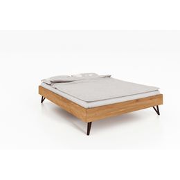 Empinio24 Bett ohne Kopfteil Eiche massiv GENT 180x200