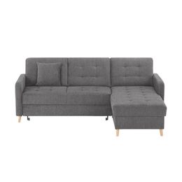 Höffner Ecksofa mit Schlaffunktion Venus ¦ grau ¦ Maße (cm): B: 222 H: 87 T: 162.0