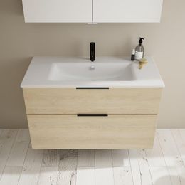 Burgbad Eqio Schrank mit Slim Keramik-Waschtisch, 2 Ausz&uuml;ge, SHBT102F3180C0001G0200,