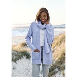 Vivance Strickjacke blau Gr. 32/34 f&uuml;r Damen. Mit ohne Ausschnitt. Figurumspielend