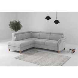 Ecksofa Home Affaire, B:247cm H:84cm T:193cmsilber, 90% Polyester, 10% Polyamid, Sofas, "Glendale, L-Form", inkl. Kopfteilverstellung, wahlweise mit