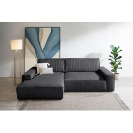 Ecksofa Home Affaire, B:284cm H:90cm T:195cmanthrazit, 100% Polyester, Wohnzimmer, Sofas, "NEU: SHERWOOD XXL 284, Big-Sofa L-Form, tiefe Sitzfläche