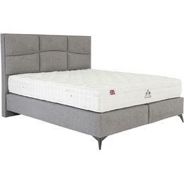 Boxspringbett Home Affaire, B:189cm L:212cmgrau, 100% PES, Komplettbetten, "Violette erhältlich in den Breite 160, 180 & 200cm", inkl. Topper und