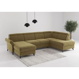 Sit & More Wohnlandschaft SIT & MORE, B:321cm H:84cm T:193cmolive, 100% Polyester, Sofas, "Glendale, U-Form", inkl. Kopfteilverstellung,wahlweise mit