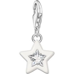 Charm Stern Thomas Sabo "mit Steinen und Kaltemaille, 2039-041-13, 2043-496-7, 2044-041-14", bunt (silberfarben, weiß, weiß), Charms, Damen, Silber 925 (Sterlingsilber), mit Glas-Keramik Stein oder Zirkonia (synth.)
