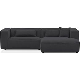 Ecksofa, B:267cm H:66cm T:167cmanthrazit, LeGer Home by Lena Gercke, 100% Polyester, Wohnzimmer, Sofas, "PIARA mit Kedernaht, Cord, Leinenoptik o.
