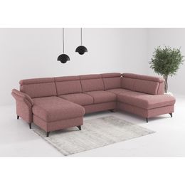 Sit & More Wohnlandschaft SIT & MORE, B:321cm H:84cm T:193cmaubergine, 100% Polyester, Sofas, "Glendale, U-Form", inkl. Kopfteilverstellung,wahlweise mit