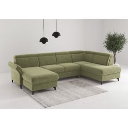 Sit & More Wohnlandschaft SIT & MORE, B:321cm H:84cm T:193cmhellgrün, 100% Polyester, Sofas, "Glendale, U-Form", inkl. Kopfteilverstellung,wahlweise mit