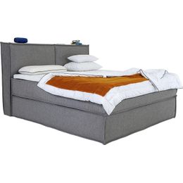 Boxspringbett Home Affaire "Sophielle, erh&auml;ltlich in den Breite 160, 180 & 200cm", grau, B:206cm L:223cm, 100% PES, Komplettbetten, Boxspringbett, inkl. Topper und Taschen-Federkernmatratze