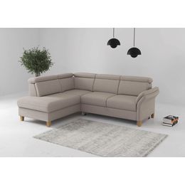 Ecksofa Home Affaire, B:247cm H:84cm T:193cmtaupe, 95% Polyester, 5% Polyamid, Sofas, "Glendale, L-Form", inkl. Kopfteilverstellung, wahlweise mit