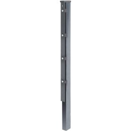 Zaunpfosten Alberts, grau (anthrazit), B:6cm H:150cm T:4cm, Stahl, Zaunpfosten, 60x40 mm für Doppelstabmattenzaun, 150 cm, mit Flacheisen