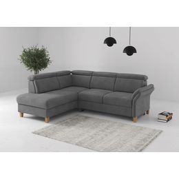 Ecksofa Home Affaire, B:247cm H:84cm T:193cmgrau, 90% Polyester, 10% Polyamid, Sofas, "Glendale, L-Form", inkl. Kopfteilverstellung, wahlweise mit
