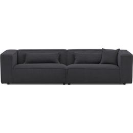 3-Sitzer, B:275cm H:66cm T:101cmanthrazit, LeGer Home by Lena Gercke, 100% Polyester, Sofas, "PIARA, Couch mit Kedernaht, Sofa in Cord, Leinenoptik