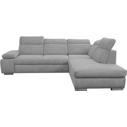 Ecksofa WERK2, B:280cm H:86cm T:230cmgrau, 90% Polyester, 10% Nylon, Sofas, "Memo Alicante", Schlafsofa mit Bettkasten & verstellbaren Kopfstützen.