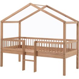 Hausbett Vipack "Forrest ist ein hochwertiges Massivholz Haus Bett "Made in Europe"", eiche natur geölt, eiche natur geölt, eiche natur geölt, B:107cm H:185cm L:207,5cm, Betten, wahlweise aus massiver Eiche geölt oder Buche massiv weiß lackiert