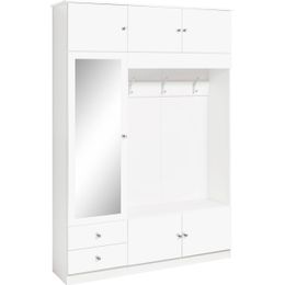 borchardt Möbel Garderobenschrank BORCHARDT MÖBEL "Kompakta", weiß (weiß matt), B:140cm H:202cm T:36cm, Holzwerkstoff, Schränke, Höhe 202 cm