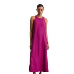 Marc O'Polo Midikleid MARC O'POLO "aus fließendem Naia™-Twill", Damen, Gr. 38, Normalgrößen, fresh berry, Obermaterial: 100% Acetat, unifarben, relaxed fit wadenlang, Rundhals, Kleider