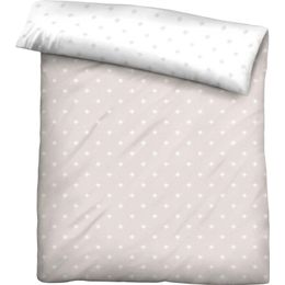 Wendebettbezug Biberna "Mix & Match in Größe 135x200 oder 155x220 cm", beige (beige, sterne), B:155cm L:200cm, Mako-Satin, Obermaterial: 100% Baumwolle, Bettbezüge, Bettbezug aus Baumwolle, gemusterte Bettwäsche mit Wendeoptik