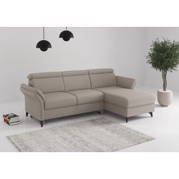 Sit & More Ecksofa SIT & MORE, B:253cm H:84cm T:166cmtaupe, 95% Polyester, 5% Polyamid, Sofas, "Glendale, L-Form", inkl. Kopfteilverstellung,wahlweise mit