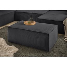 Hocker Home Affaire "SHERWOOD, Polsterhocker in 3 Stoffarten verfügbar", anthrazit, B:102cm H:42cm T:69cm, 100% Polyester, Hocker, passend zur Polster-Serie SHERWOOD