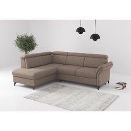 Sit & More Ecksofa SIT & MORE, B:247cm H:84cm T:193cmcappuccino, 100% Polyester, Sofas, "Glendale, L-Form", inkl. Kopfteilverstellung, wahlweise mit Vorziehsitz