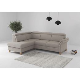 Ecksofa Home Affaire, B:247cm H:84cm T:193cmtaupe, 95% Polyester, 5% Polyamid, Sofas, "Glendale, L-Form", inkl. Kopfteilverstellung, wahlweise mit