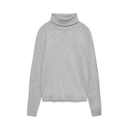 V&eacute;ro Moda VERO MODA Damen Rollkragenpullover "VMHAPPINESS LS ROLLNK PULLOVE GA BOO REP"light grau melange, Gr. L, unifarben, Feinstrick, Obermaterial: 50%